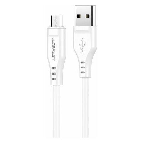 Кабель ACEFAST C3-09 USB-A to Micro-USB TPE charging data cable для подзарядки и передачи данных. Цвет: белый