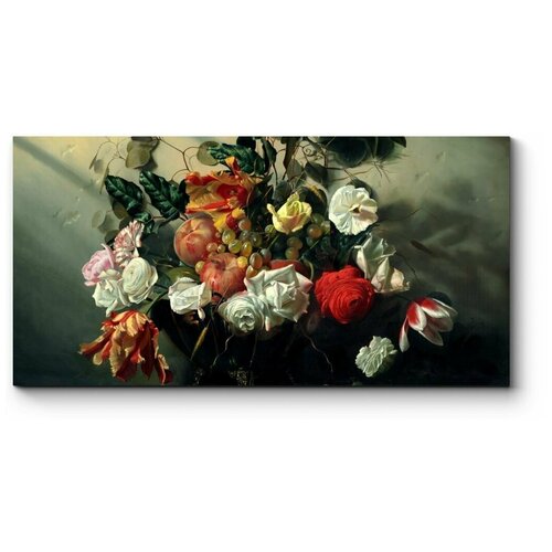 Модульная картина Розы и бабочка 120x60