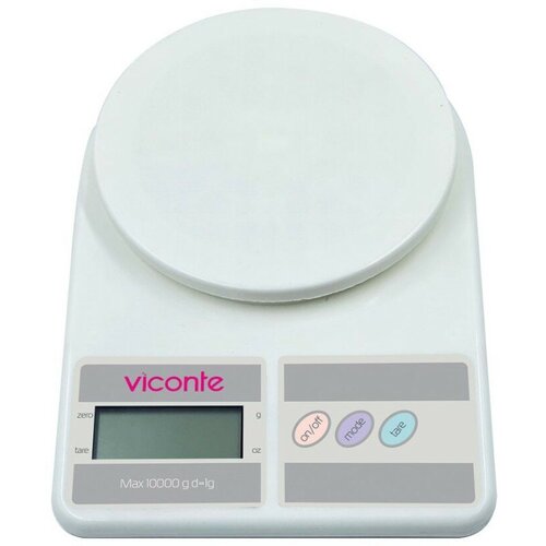Весы Viconte кухонные 10,0кг сенсор. кнопки, возм-ть измерения объема жидкостей, 2*1.5VA VC-528
