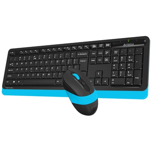 Клавиатура + мышь A4 Fstyler FG1010 клав: черный/синий мышь: черный/синий USB беспроводная Multimedia