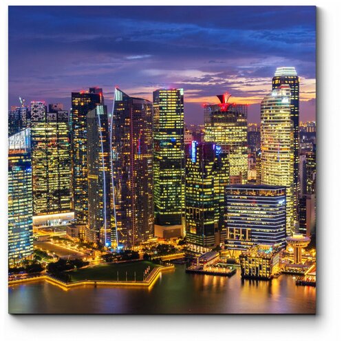Модульная картина Чудесный закат в сердце Сингапура 70x70