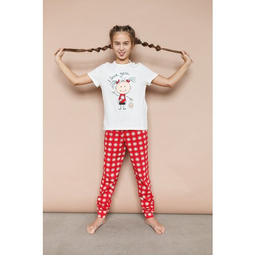 Пижама  Трикотажные сезоны, размер 140, бежевый, красный