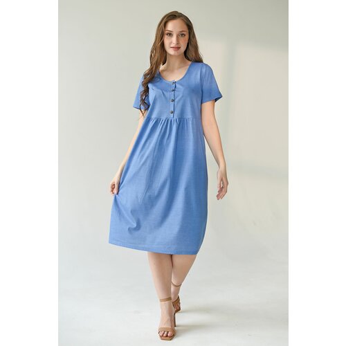 Платье Оптима Трикотаж, размер 52, голубой