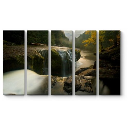 Модульная картина Лесной водопад 120x72