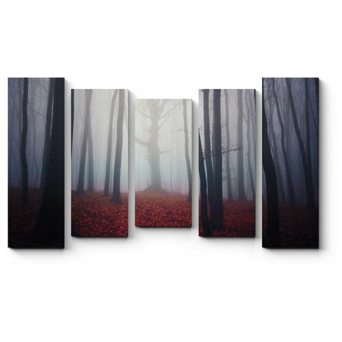 Модульная картина Осенний лес туманным утром 180x108