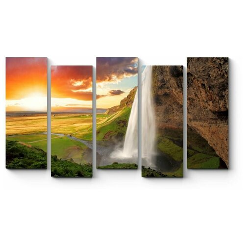 Модульная картина Живописный водопад в Исландии 180x104