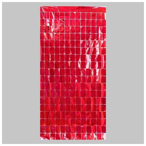 Праздничный занавес голография, 100 × 200 см, цвет красный