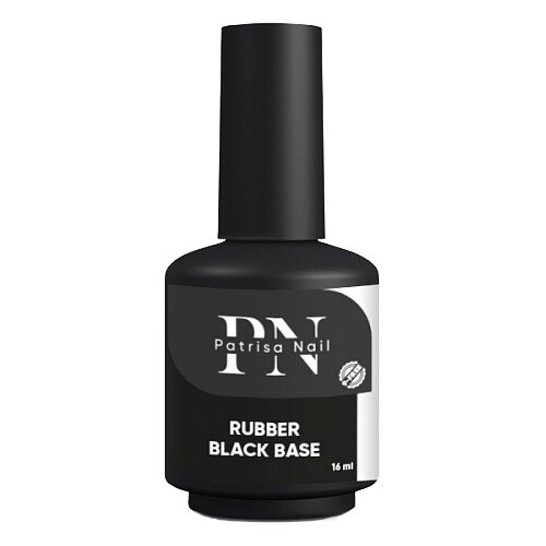 Patrisa Nail Базовое покрытие Rubber black base, черный, 16 мл