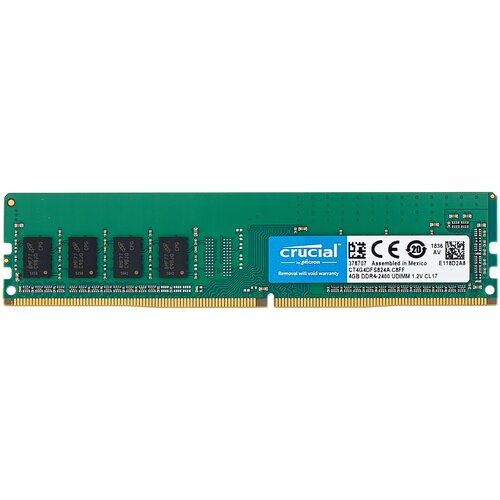 Оперативная память Crucial Value 4 ГБ DDR4 2400 МГц DIMM CL17 CT4G4DFS824A