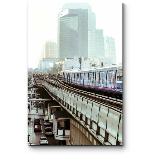 Модульная картина Надземный поезд мчится в центр Бангкока40x60
