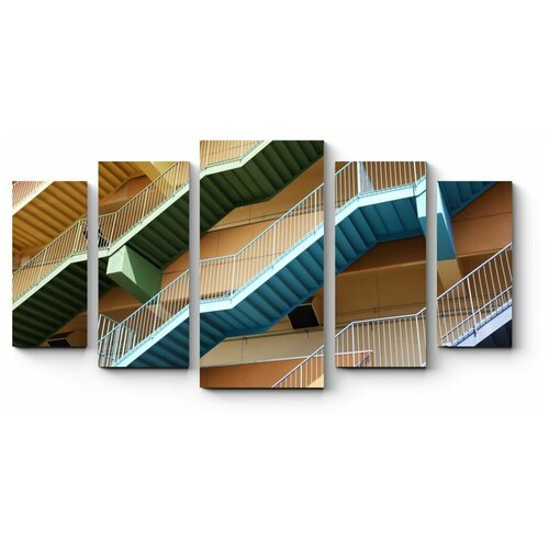 Модульная картина Цветные лестницы160x88