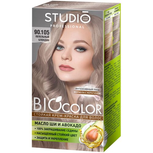 Essem Hair Studio Professional BioColor стойкая крем-краска для волос, 90.105 пепельный блондин, 115 мл
