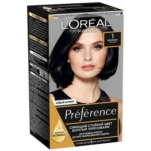 L'Oreal Paris Preference стойкая краска для волос, 1 Неаполь, черный