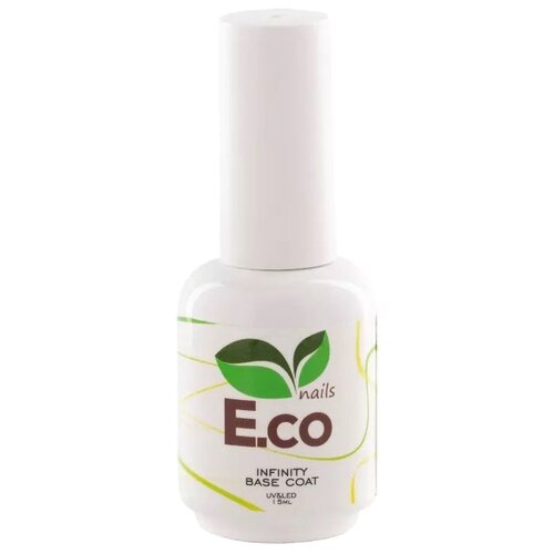 E.co nails Базовое покрытие Infinity Base Coat, прозрачный, 15 мл