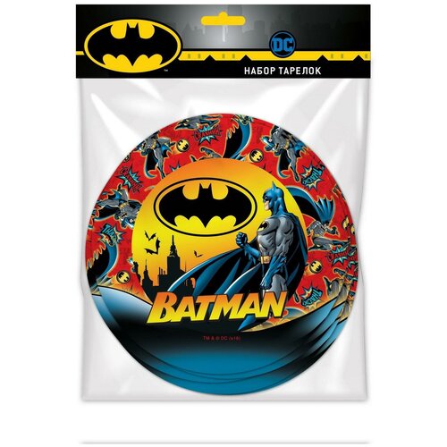Набор бумажных тарелок ND Play Batman 180 мм 6 штук