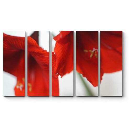 Модульная картина Красные цветы130x78
