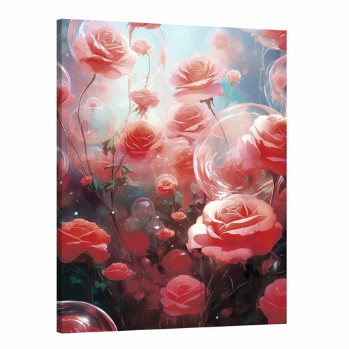 Интерьерная картина 50х70 "Розы в плену мечты"