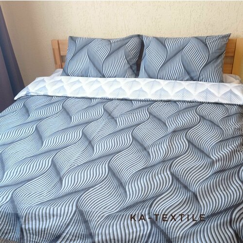 Комплект постельного белья KA-textile, Перкаль, 1,5 спальный, наволочки 70х70, простыня 90х200на резинке, Эшер
