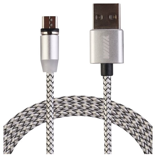 Кабель WIIIX магнитный USB - microUSB (CBM980-UMU-10), 1 м, серебряный