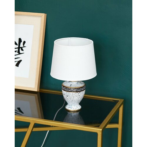 Лампа настольная "Нимфа-2"/ Настольный светильник/ Лампа прикроватная/ керамика, белый лён