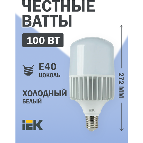 Лампа светодиодная IEK LLE-230-65, E40, A60, 100 Вт, 6500 К