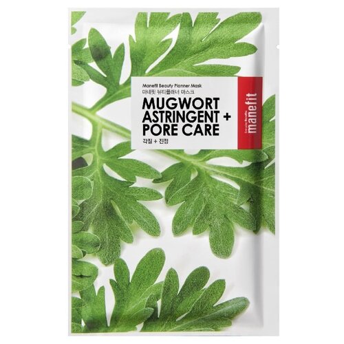 Manefit Mugwort Astringent And Pore Care Mask тканевая маска с полынью для уменьшения пор, 20 мл