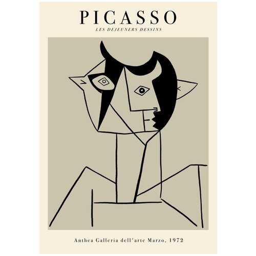 Постер / Плакат / Картина Пабло Пикассо - Абстрактный портрет 40х50 см в раме