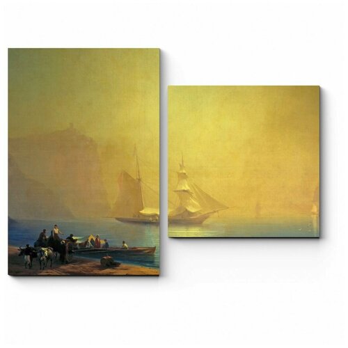 Модульная картина Утро на морском берегу. Судак. 1856 год.170x128
