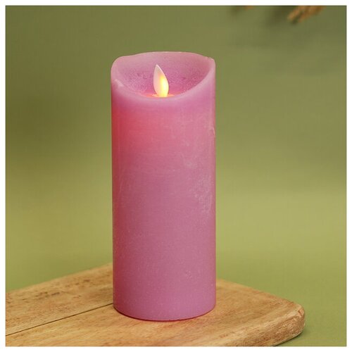 Peha Светодиодная свеча с имитацией пламени 18 см, фиолетовая восковая, батарейка MB-20182
