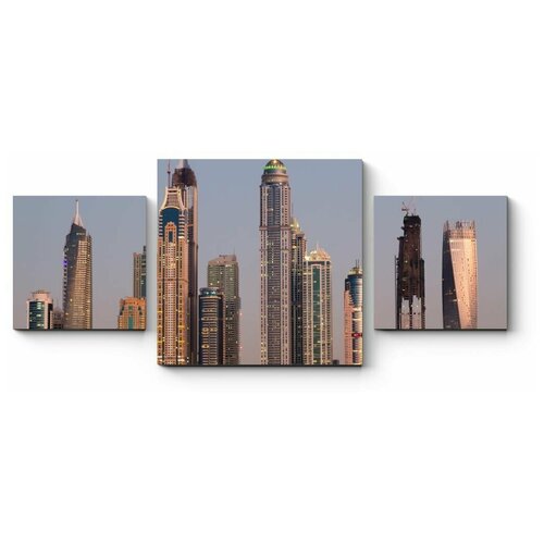 Модульная картина Небоскребы сияющего Дубая 210x90