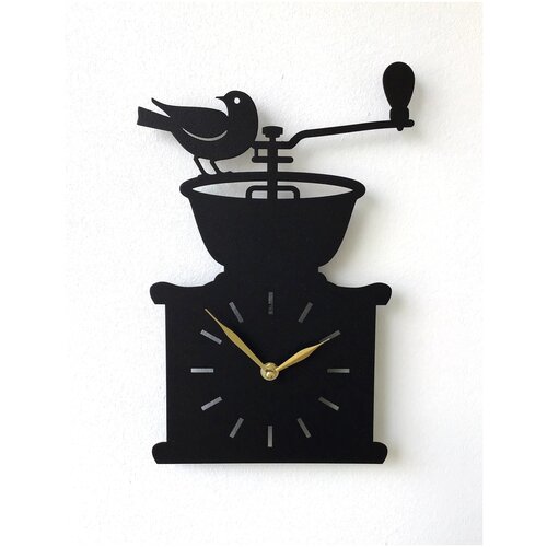 Настенные часы из металла "Coffee Time", бесшумные, интерьерные часы, 30см, чёрные