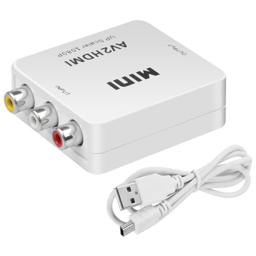 Конвертер AV на HDMI и аудио, AV 2 HDMI, белый