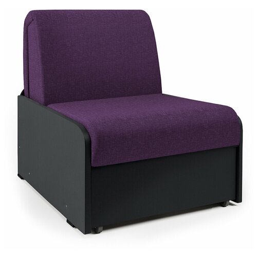 Кресло-кровать Коломбо БП фиолетовая рогожка и экокожа черный