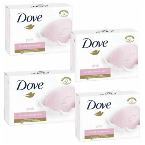 Dove Крем мыло увлажняющее и питающее Объятия нежности Pink 135 г х 4 шт / Крем-мыло кусковое туалетное Дав