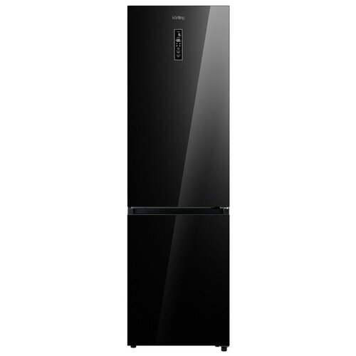 Отдельностоящий холодильник KORTING KNFC 62029 GN черное стекло, зона свежести