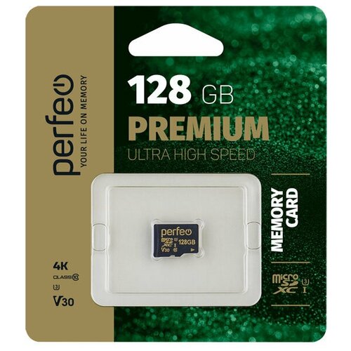 Карта памяти microSDXC 128GB Perfeo HC Cl10 UHS-3 V30 без адаптера