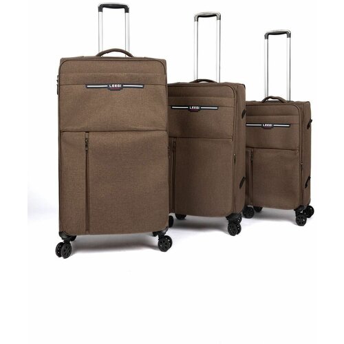 Комплект чемоданов Leegi, 3 шт., размер L, коричневый