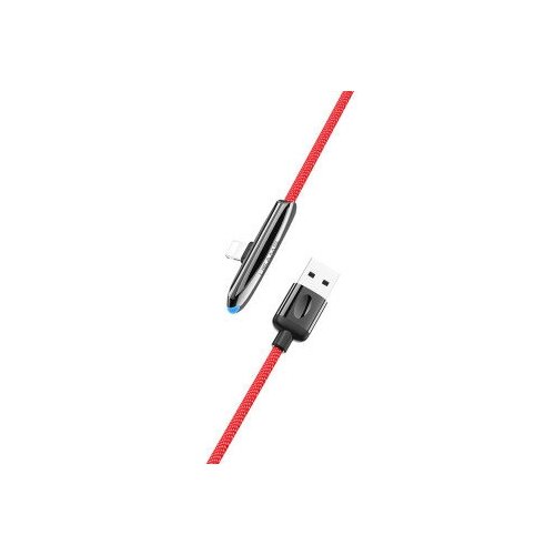 USAMS US-SJ362 U34 Lightning Zinc Alloy Braided Data and Charging Cable with¶Light 1.2m red
