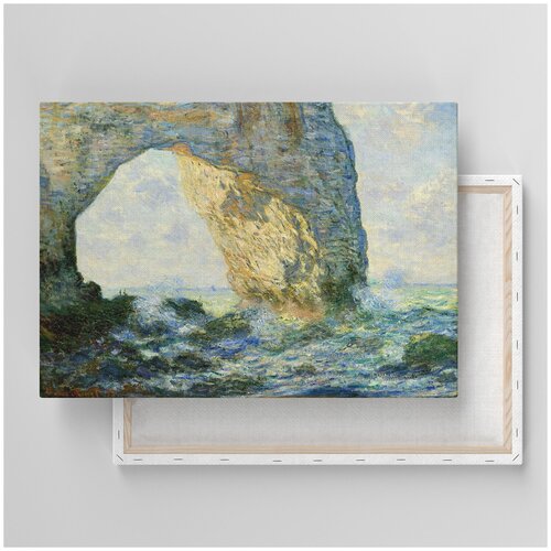 Картина на холсте с подрамником / Monet Claude / Клод Моне - Арка на запад от Этрета