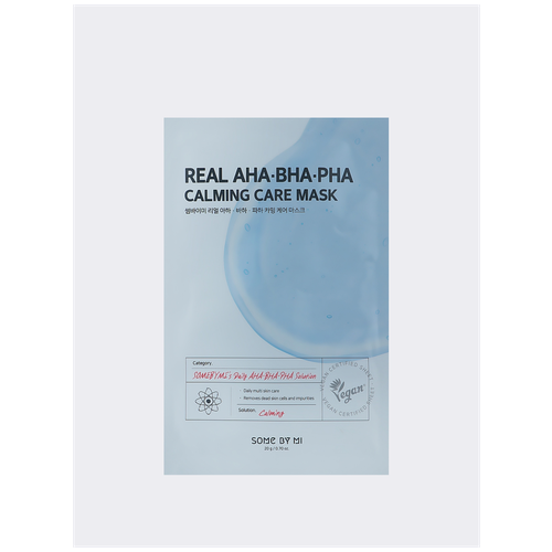 Some by Mi Маска с кислотами - Real AHA/BHA/PHA calming care mask, 3 шт в упаковке