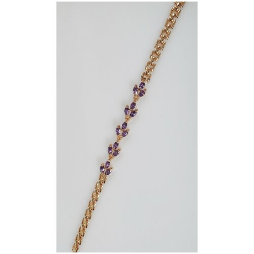 Плетеный браслет Lotus Jewelry, аметист, размер 18 см, фиолетовый