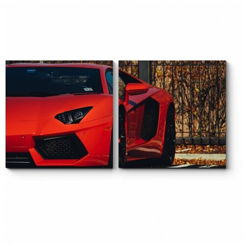 Модульная картина Красный Lamborghini Aventador 40x20