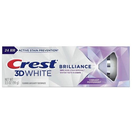 Зубная паста Crest 3D white brilliance vibrant peppermint, 99 мл, 99 г