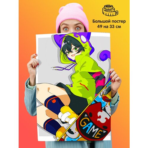 Постер плакат аниме На скейте в бесконечность