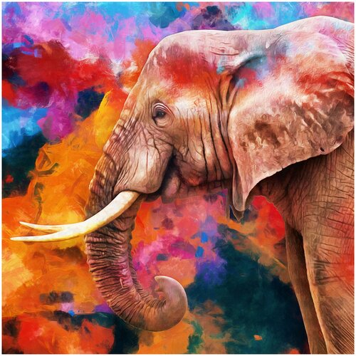 Интерьерная картина Красочный Слон 60х60