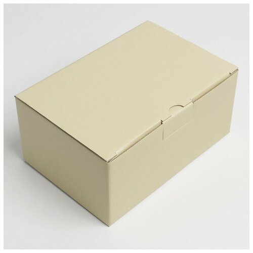 Дарите Счастье Коробка складная "Бежевая", 22 х 15 х 10 см