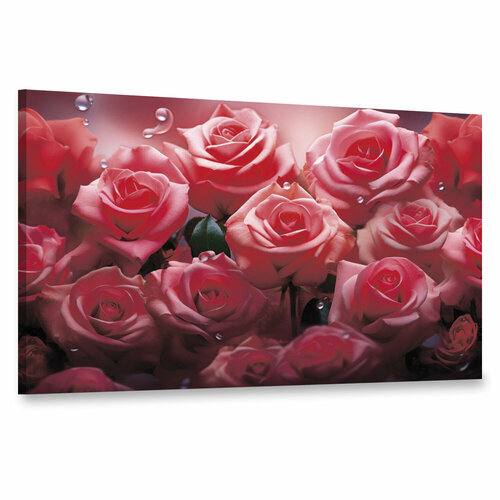 Интерьерная картина 100х60 "Розы в знойном вихре"