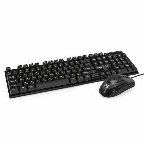 Комплект ExeGate Professional Standard Combo MK110 (клавиатура влагозащищенная + мышь оптическая, USB, черный) EX295302RUS