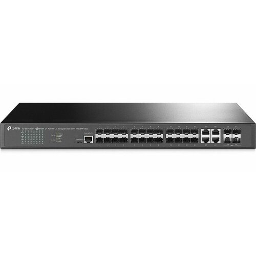 Коммутатор TP-Link Управляемый с 20 гигабитными портами SFP,/ JetStream™ 24-Port SFP L2+ Managed Switch with 4 10GE SFP+ Slots