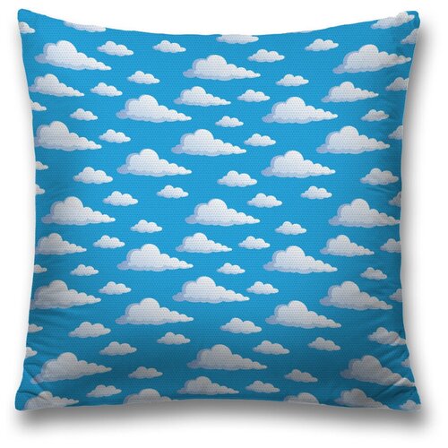 Наволочка декоративная на молнии, чехол на подушку JoyArty "Летнее небо в облаках" 45х45 см